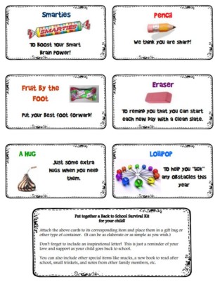 Back to School Survival Kit {free printables} – Tip Junkie