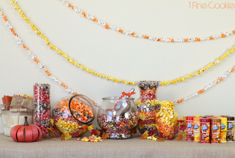 Fall and Thanksgiving Party Table Décor with Colorful Popcorn. – Tip Junkie