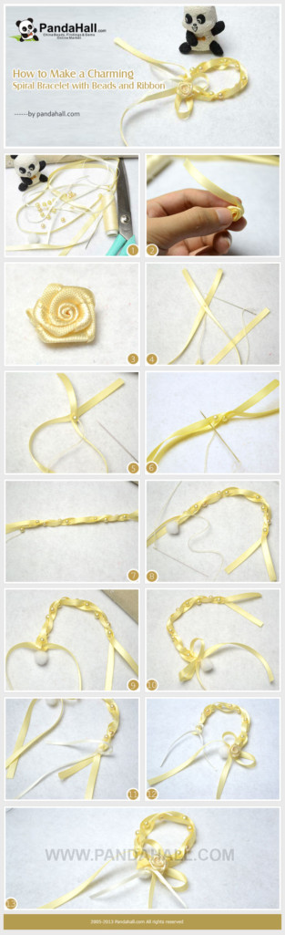 How to Make a Charming Spiral Bracelet with Beads and Ribbon – Tip Junkie