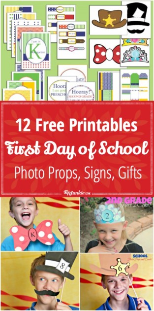 12 First Day of School Printables ~ Photo Props, Signs, Gifts [instant ...