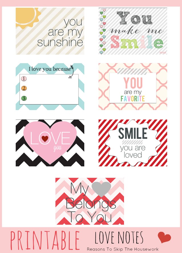 Printable Mini Love Notes – Tip Junkie