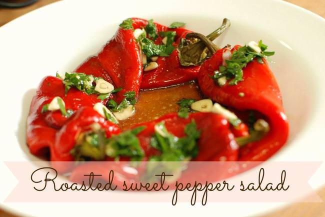 Roasted sweet red peppers salad – Tip Junkie