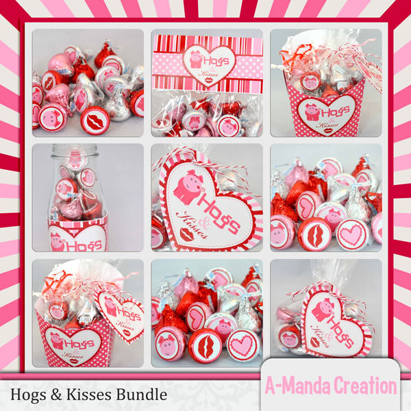 Hogs & Kisses Printable Valentine’s Day Gifts – Tip Junkie