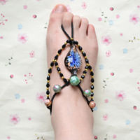 Ethnic Anklet Tutorial on How to Make an Anklet with String and Beads ...