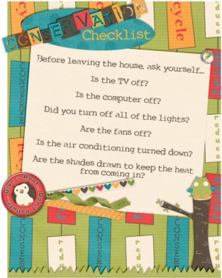 Energy Conservation Checklist for Earth Day {free printable} – Tip Junkie