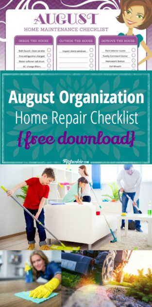 August Organization and Home Repair Checklist [printable] – Tip Junkie