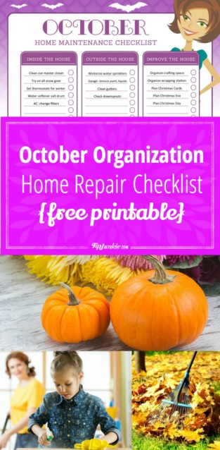 October Organization and Home Repair Checklist [printable] – Tip Junkie