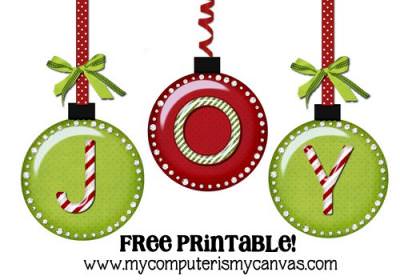 “JOY” Bulb Banner {free printable} – Tip Junkie