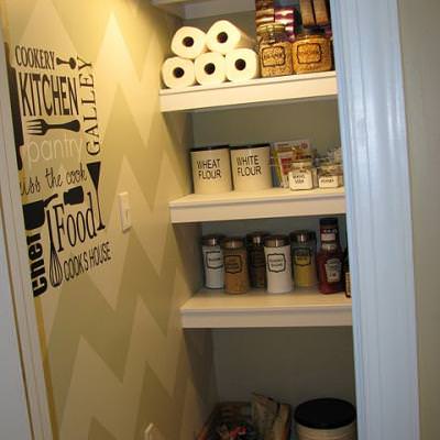 Chevron Painted Pantry {before and after} – Tip Junkie