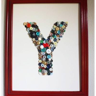 DIY Button Monogram {diy art} – Tip Junkie