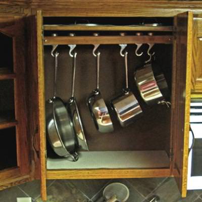 How to Make a Cupboard Pot Rack {organize} – Tip Junkie