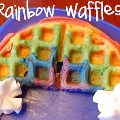 Rainbow Waffles {Kids Edible Crafts to Make} – Tip Junkie