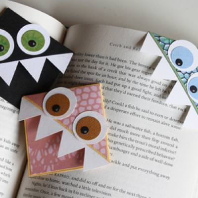 Corner Monster Bookmarks {Tutorial} – Tip Junkie