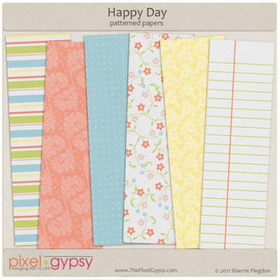Happy Day Patterned Paper {Free Scrapbook} – Tip Junkie