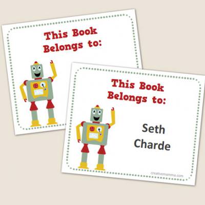 Customizable Robot Book Labels {Printables for Kids} – Tip Junkie
