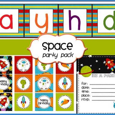 Free Space Themed Party Printables {with birthday banner} – Tip Junkie