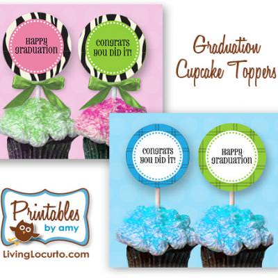 Graduation Cupcake Toppers {Free Party Printables} – Tip Junkie