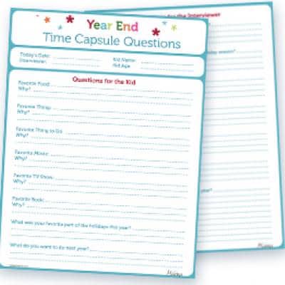 New Year’s Eve Time Capsule Worksheet {Kids Activity} – Tip Junkie