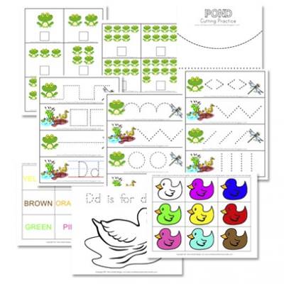 Pond Themed Preschool Activity Pack (Printable Worksheets for Kids ...