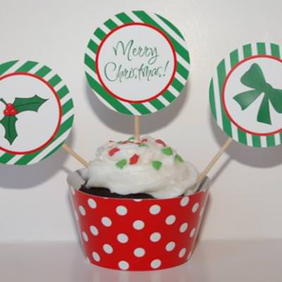 Printable Christmas Cupcake Set {Christmas Printables} – Tip Junkie