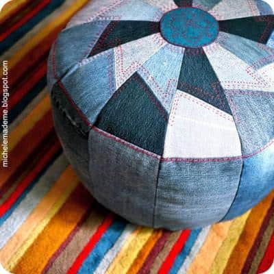 Denim Pouf DIY {Denim} – Tip Junkie