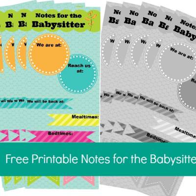 Notes for the Babysitter {free printable} – Tip Junkie
