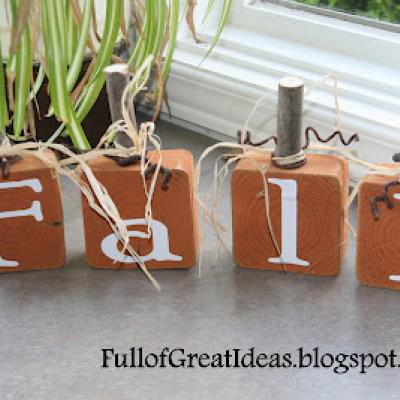 Wood Block Fall Pumpkins {Thanksgiving Craft} – Tip Junkie